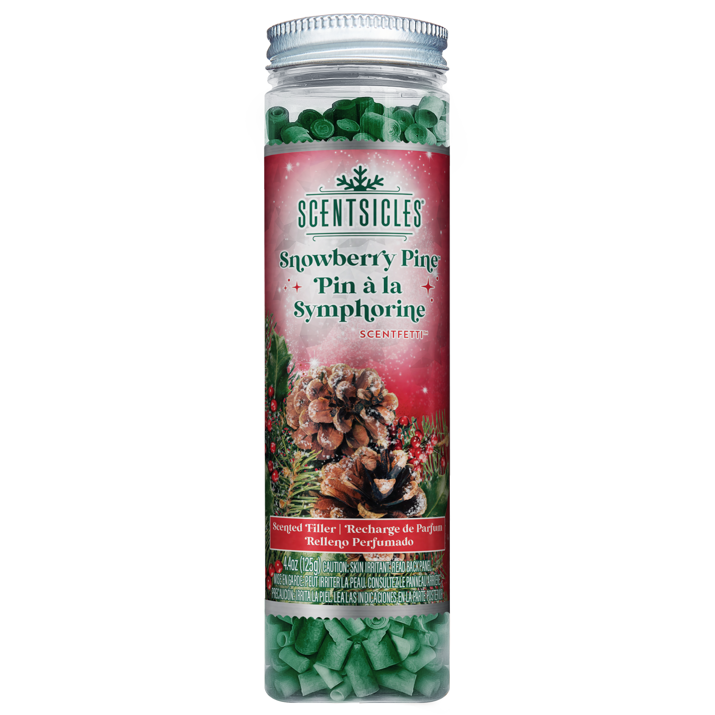 Scentsicles Scentfetti Scented Paper Filler, Snowberry Pine, 125g Bott