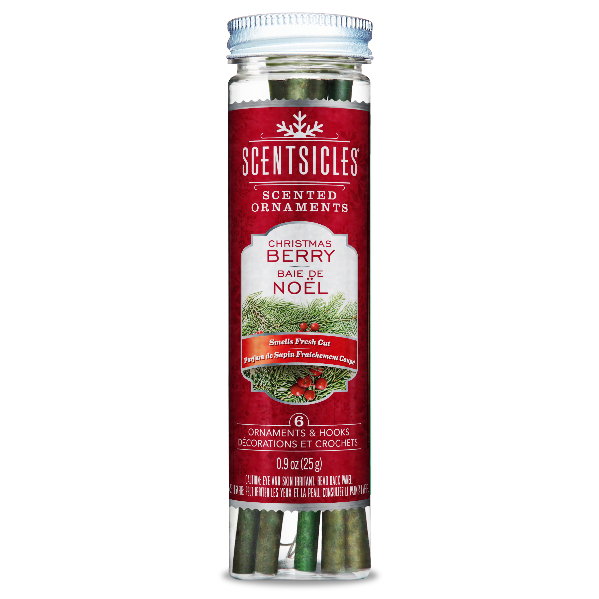 Scentsicles Scented Ornaments, 6ct Bottle, Christmas Berry Sticks