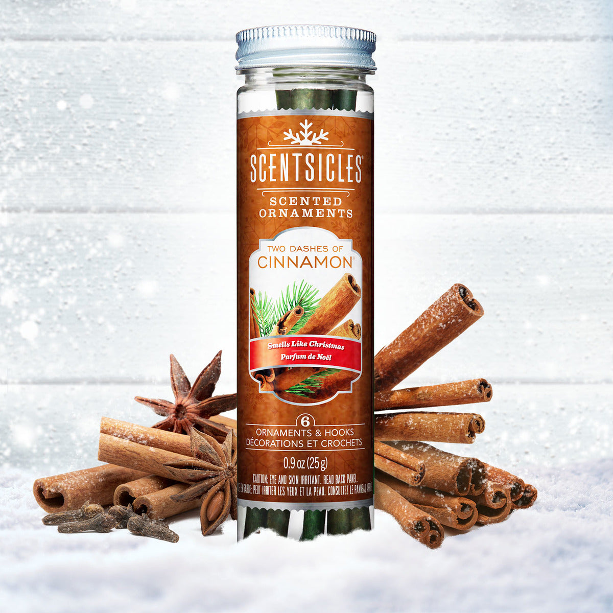 Scented Ornaments, 6ct Bottle, 2 Dashes of Cinnamon, Fragrance-Infused ...