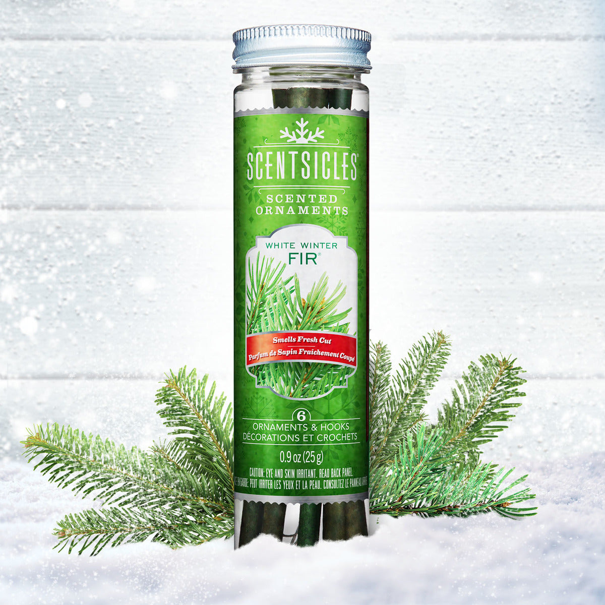 Scented Ornaments, 6ct Bottle, White Winter Fir, Fragrance-Infused Pap ...