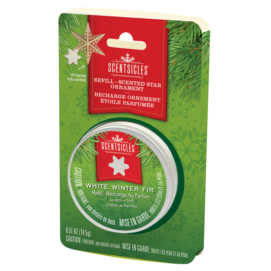 Scented Star Ornament Refill, White Winter Fir, Star-Shaped Fragrance ...