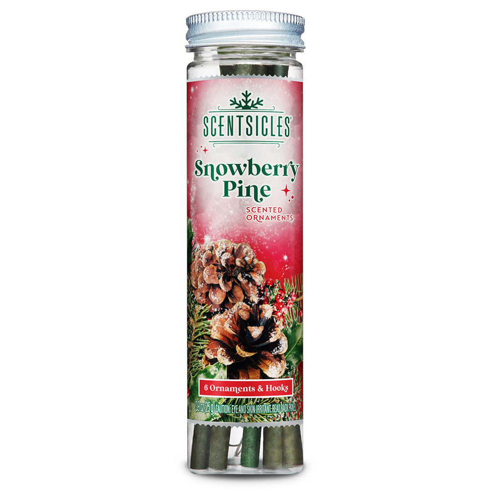 Scentsicles Scented Ornament Sticks, Snowberry Pine, 6ct Bottle
